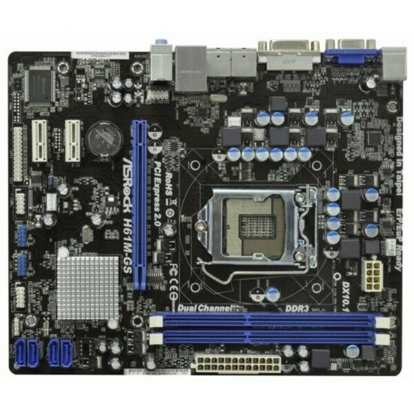 Материнская плата БУ ASRock H61M-GS (SOCKET 1155) запускается только с низкочастотной оперативной памятью