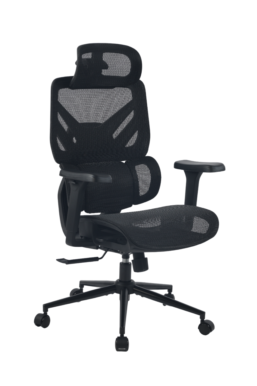 Кресло офисное TopChairs Structo STOOL GROUP черный, ткань и пластик, мягкое сиденье, с подлокотниками