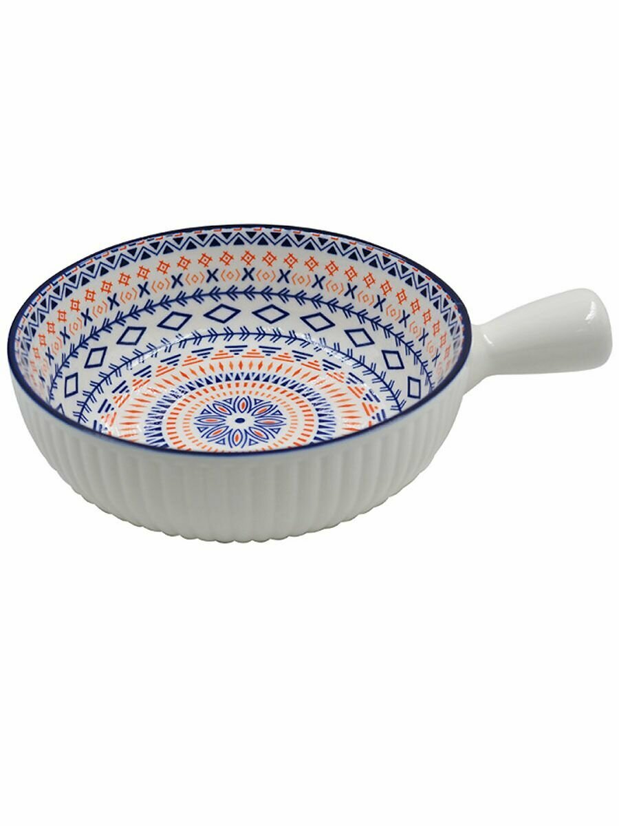 Блюдо сервировочное LaveniR фарфоровое, 640 мл, 21х16 см, Восток, глубокое, с ручками (110883)