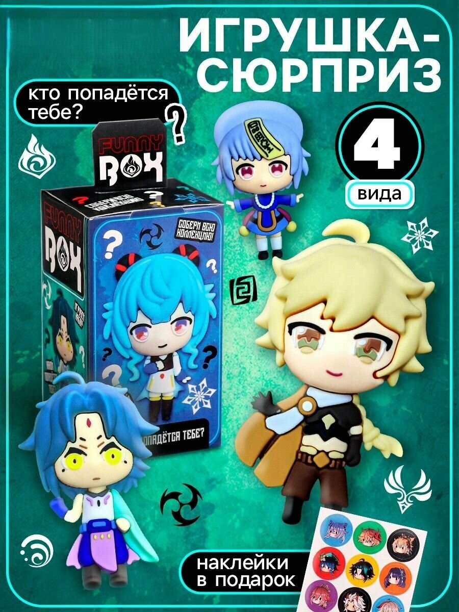 Игрушка - сюрприз Funny box Аниме : детский брелок, наклейки, карточка