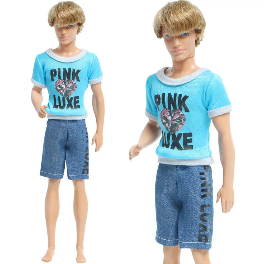 Комплект одежды для куклы 30 см, хлопок, черный/белый/красный/синий Розовый, 15