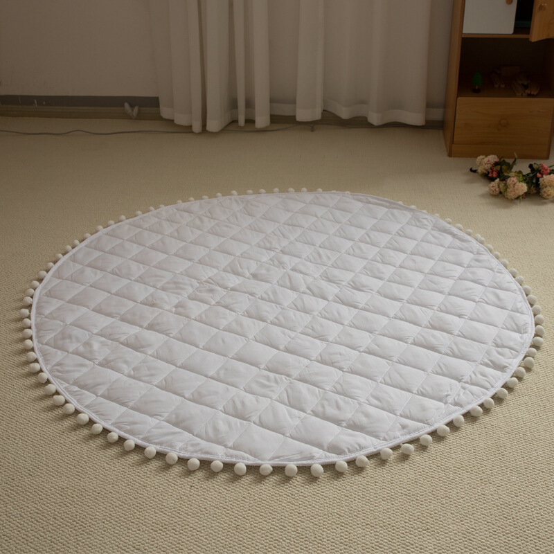 Чисто-белый детский шатер с волосяными шариками, тонкий, для игровой зоны, мягкая ткань