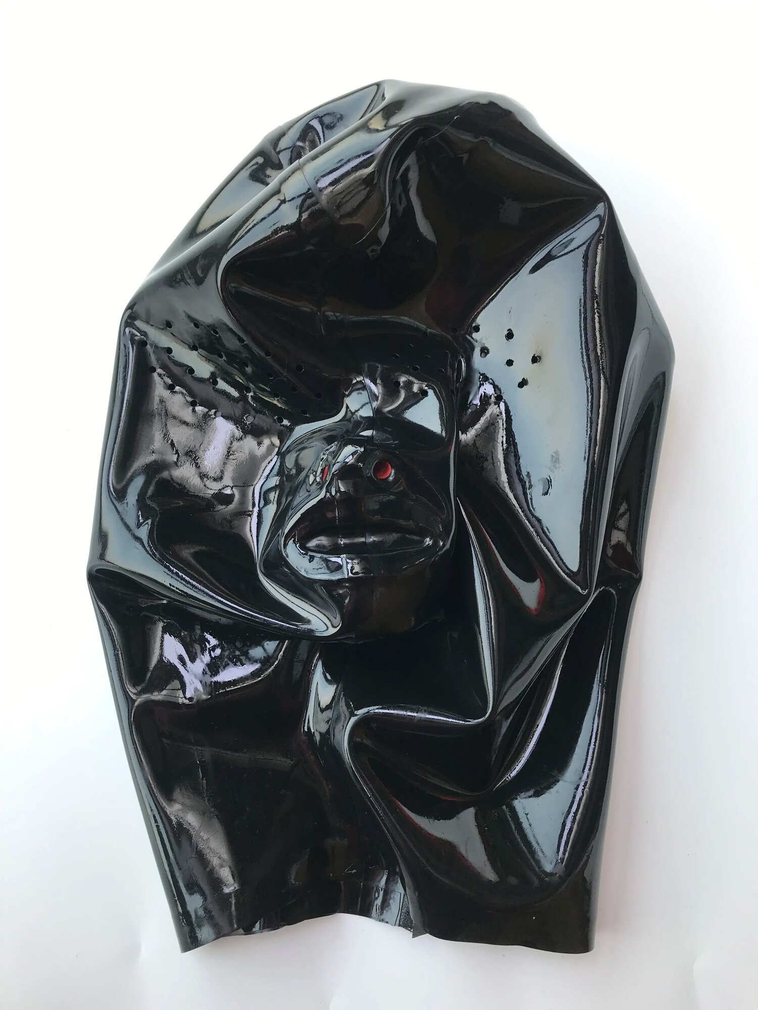 Сексуальное черное экзотическое нижнее белье, латексная маска с капюшоном, фетиш с Черный, L, Black