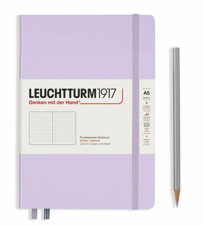 Блокнот Leuchtturm1917 Smooth Colours A5 (14.5x21см.), 80г/м2, 251 стр. (125 л.), в точку, твердая обложка