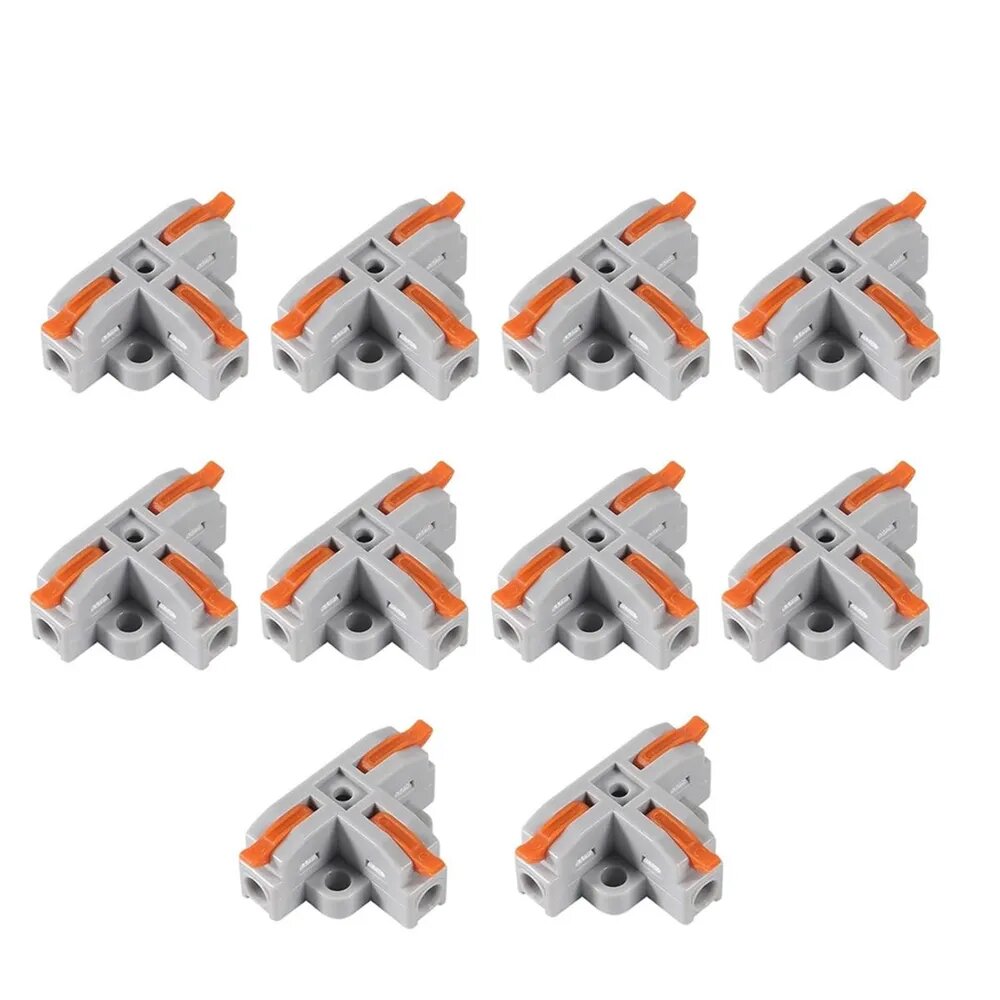 10 шт. Т-образный рычажный гаечный соединитель для проводов, быстрый разветвитель на 3 выхода