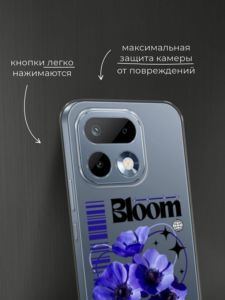 Чехол на Realme 16 Pro / Реалме 16 Про с принтом Завораживающие анемоны, прозрачный — фото 1