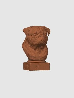 Эксклюзив! Бюст Мопса (10см, коричневый металлик) - Верный друг, подарок, талисман