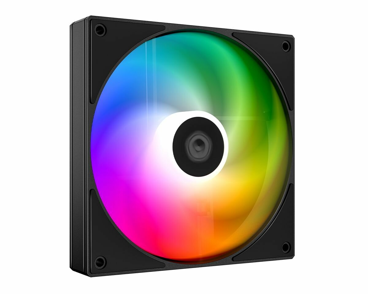 Вентилятор для корпуса ID-COOLING AS-140-ARGB-K (140x140x25мм PWM, резиновые углы, черный, 300-1800об/мин, супертихий)