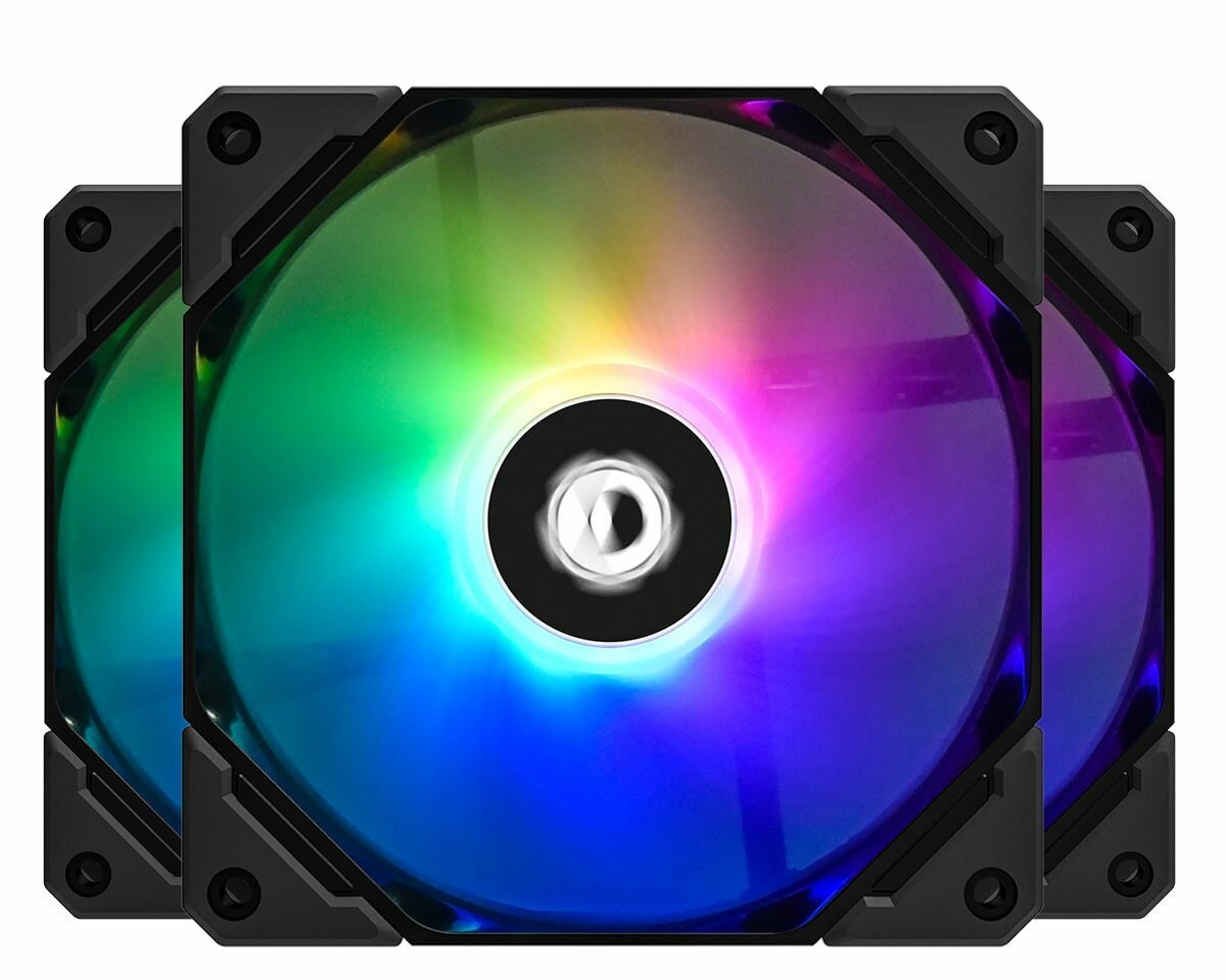 Вентиляторы для корпуса ID-COOLING TF-12025-ARGB-TRIO (3 in 1) 120x120x25мм (PWM, резиновые углы, ARGB, 500-1500об/мин)