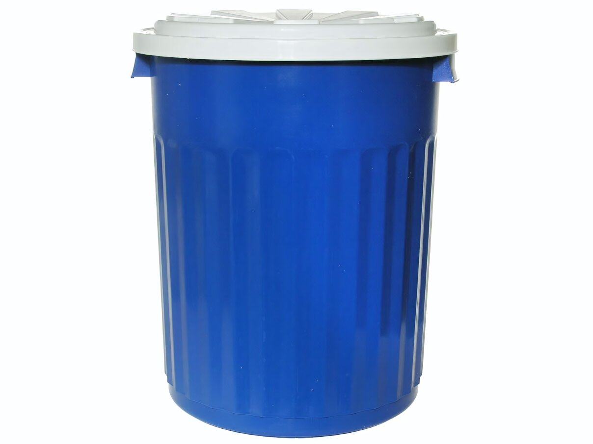 Бак пластиковый 35л с крышкой, синий, пищевой полипропилен, бак для воды