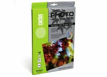 Фотобумага CACTUS A4, 180 г/м2, 50 л, глянцевая, для струйной печати (CS-GA418050)