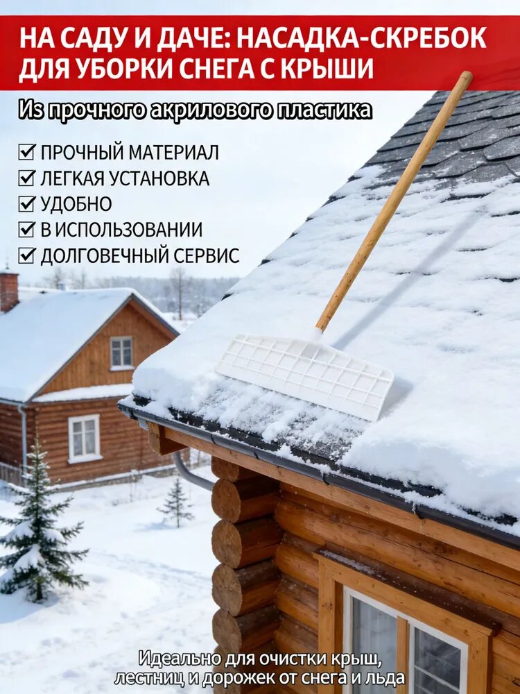Снегорез для крыши для уборки снега 17 см из прочного акрилового пластика