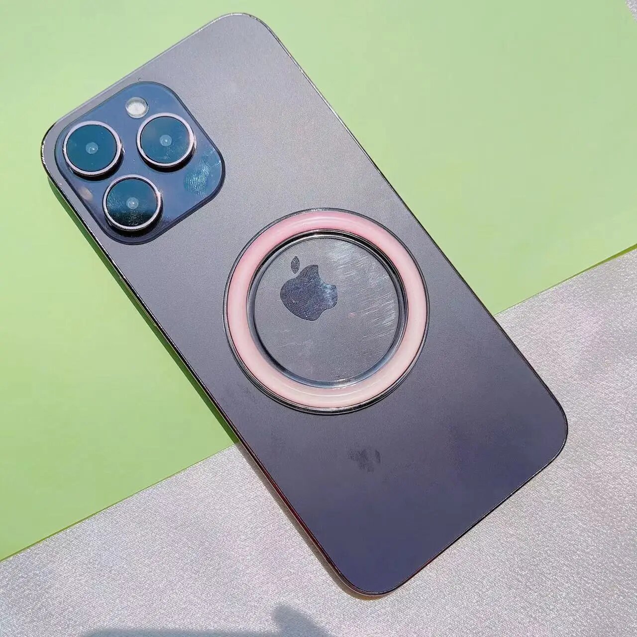 Магнитное кольцо для iPhone 14 Pro Max розовое