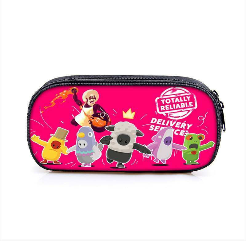 Fall guys cartoon pen holder with waterproof nylon material for classroom use, 19