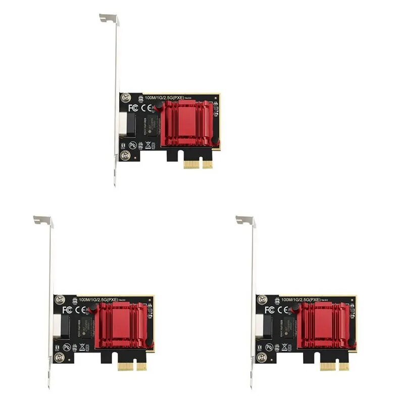 3x 2.5G PCI-E To RJ45 Wifi Приемник Гигабитная Бездисковая Сетевая Карта Для ПК