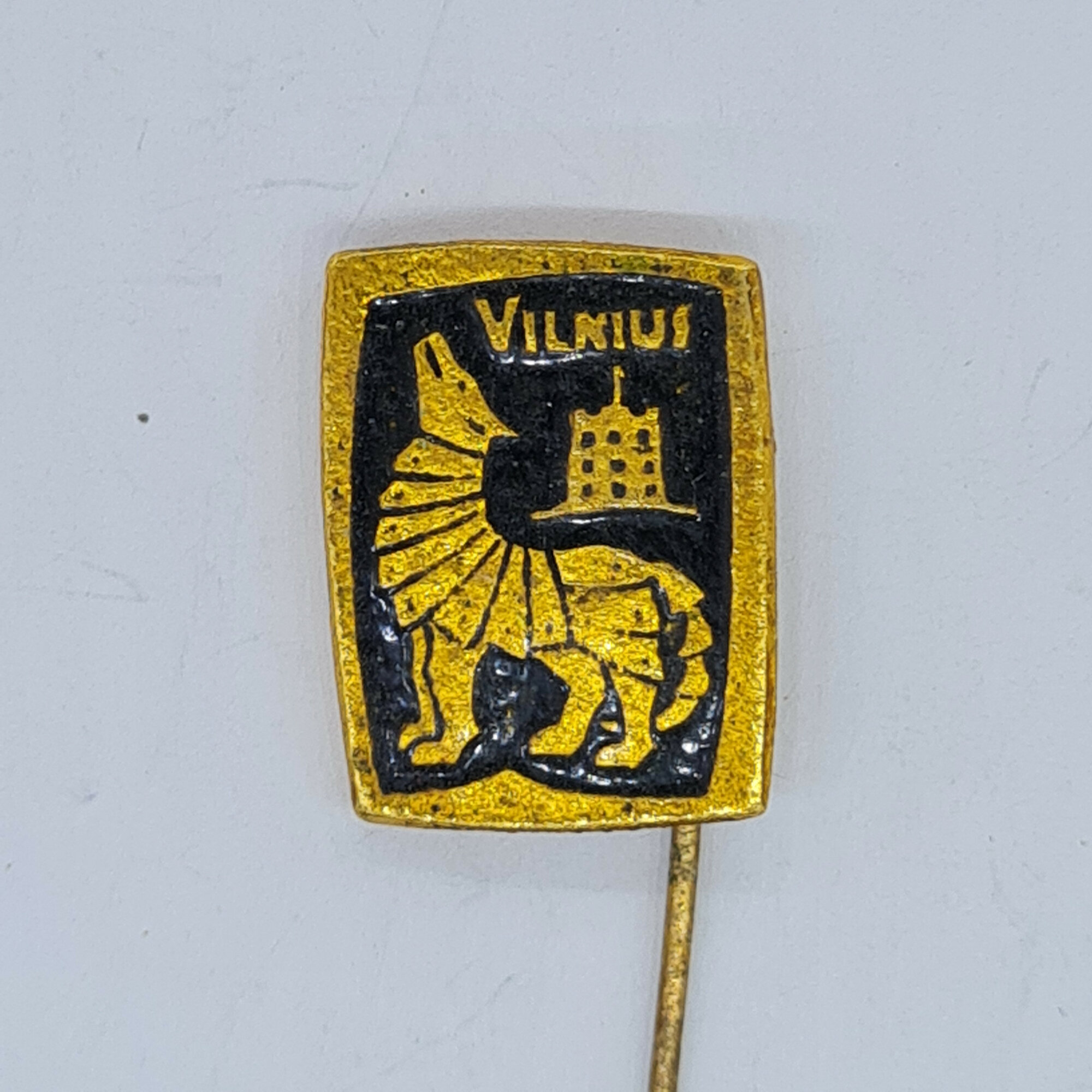 Значок СССР vilnius с изображением башни и льва, городская эмаль, туристический, советский и винтажн
