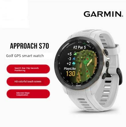 GARMIN Approach S70 Гольф-GPS часы Белый цвет снежного оттенка 42 мм диаметр корпуса для навигации по полю