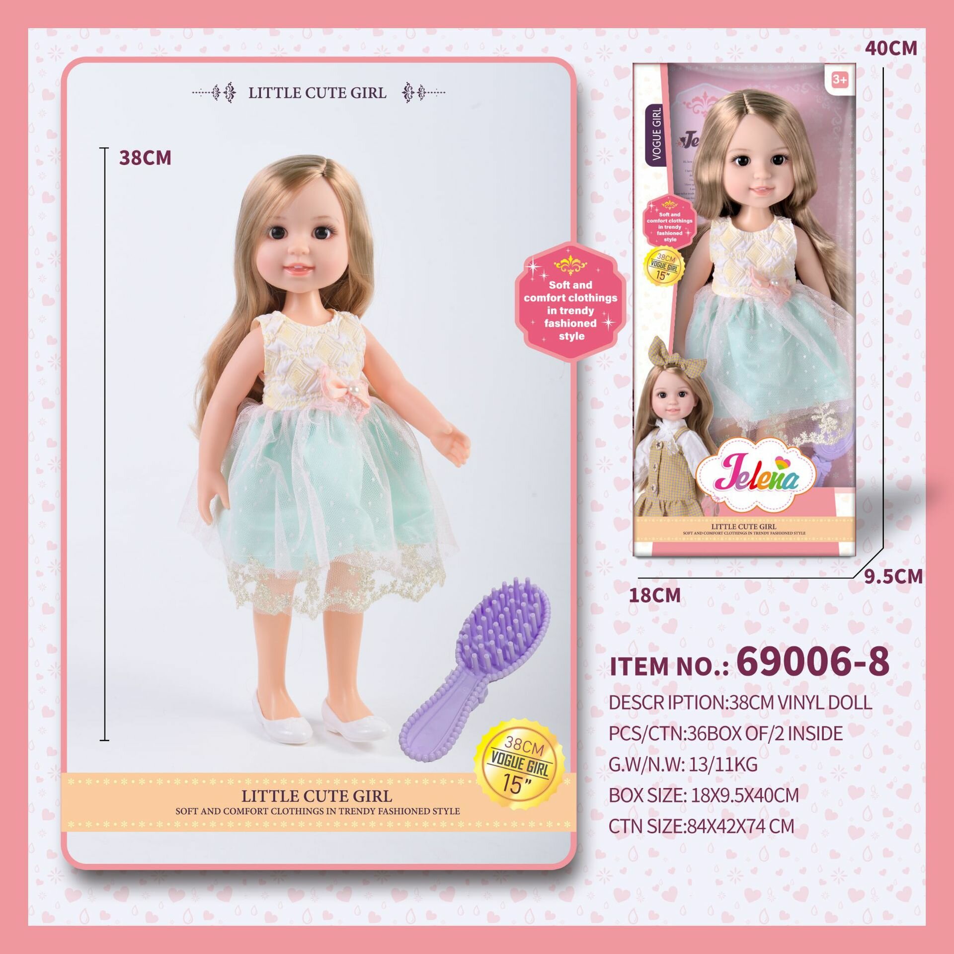 15-дюймовая модная кукла Елена в подарок Juguete Игрушка