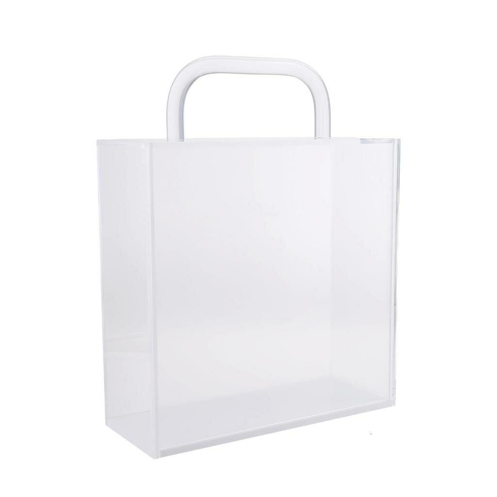 Акриловый подарочный пакет с цветами, 20x8x20 см