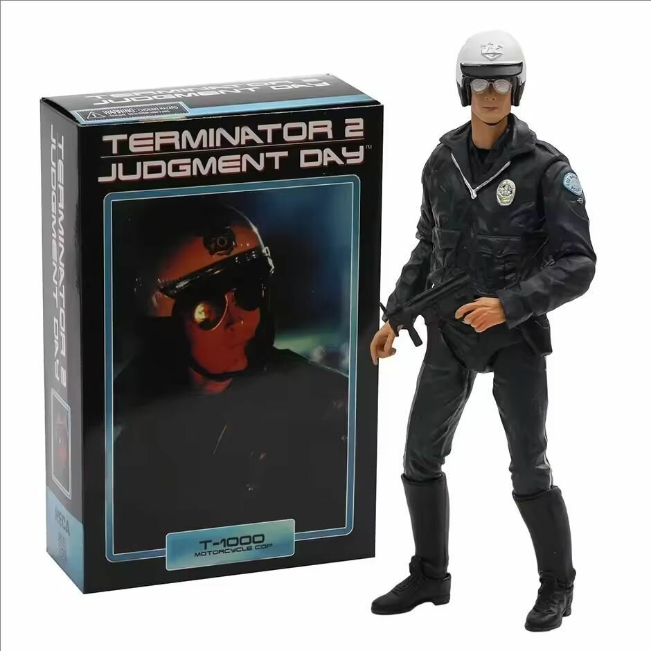 Фигурка Терминатор полицейский Terminator T-1000 Motorcycle Cop подвижная аксессуары 17 см