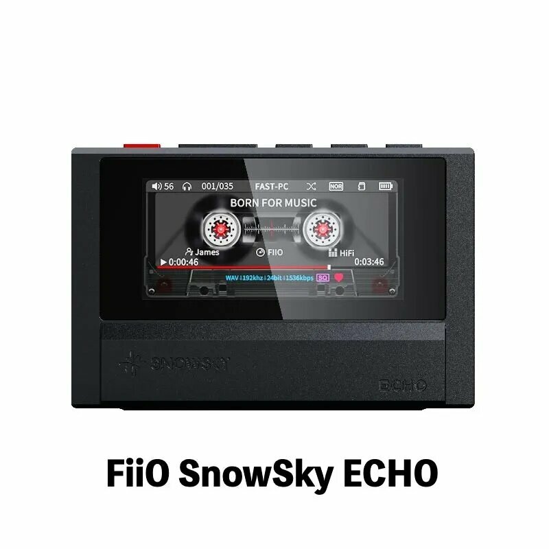 MP3-плеер "FiiO Snowsky ECHO", алюминиевый корпус, черный, 14 ч. работы, Bluetooth 5.3
