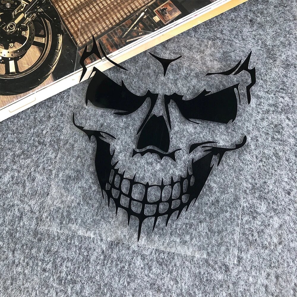 Дьявол Череп Светоотражающие/лазерные Радужные автомобильные наклейки Декор Мотоцикл Мото Авто Кузов Шлем Лобовое стекло Наклейки на топливный бак Аксессуары
