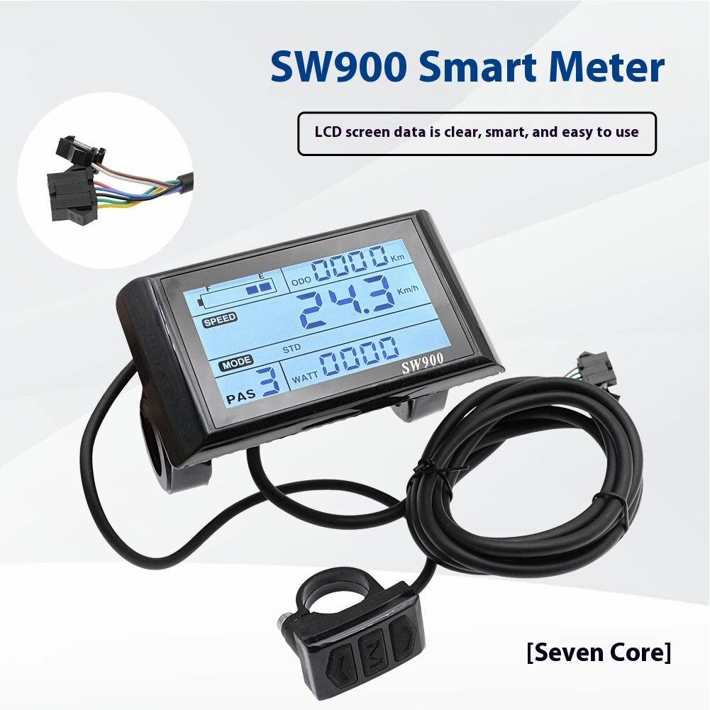 Дисплей для электровелосипеда с LCD-экраном, поддерживает 24/36/48 В