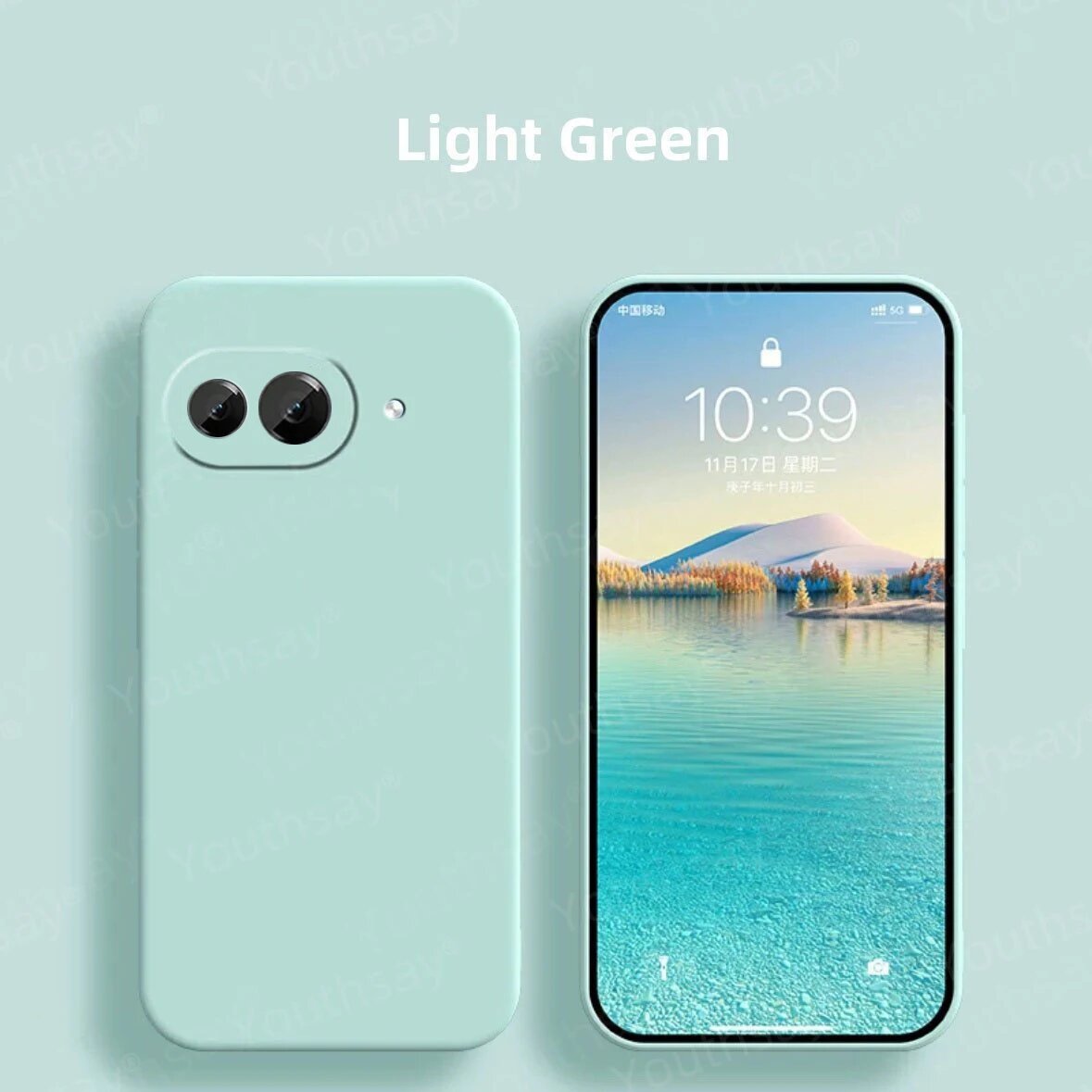 Чехол Light Green для Google Pixel 10A из жидкого силикона