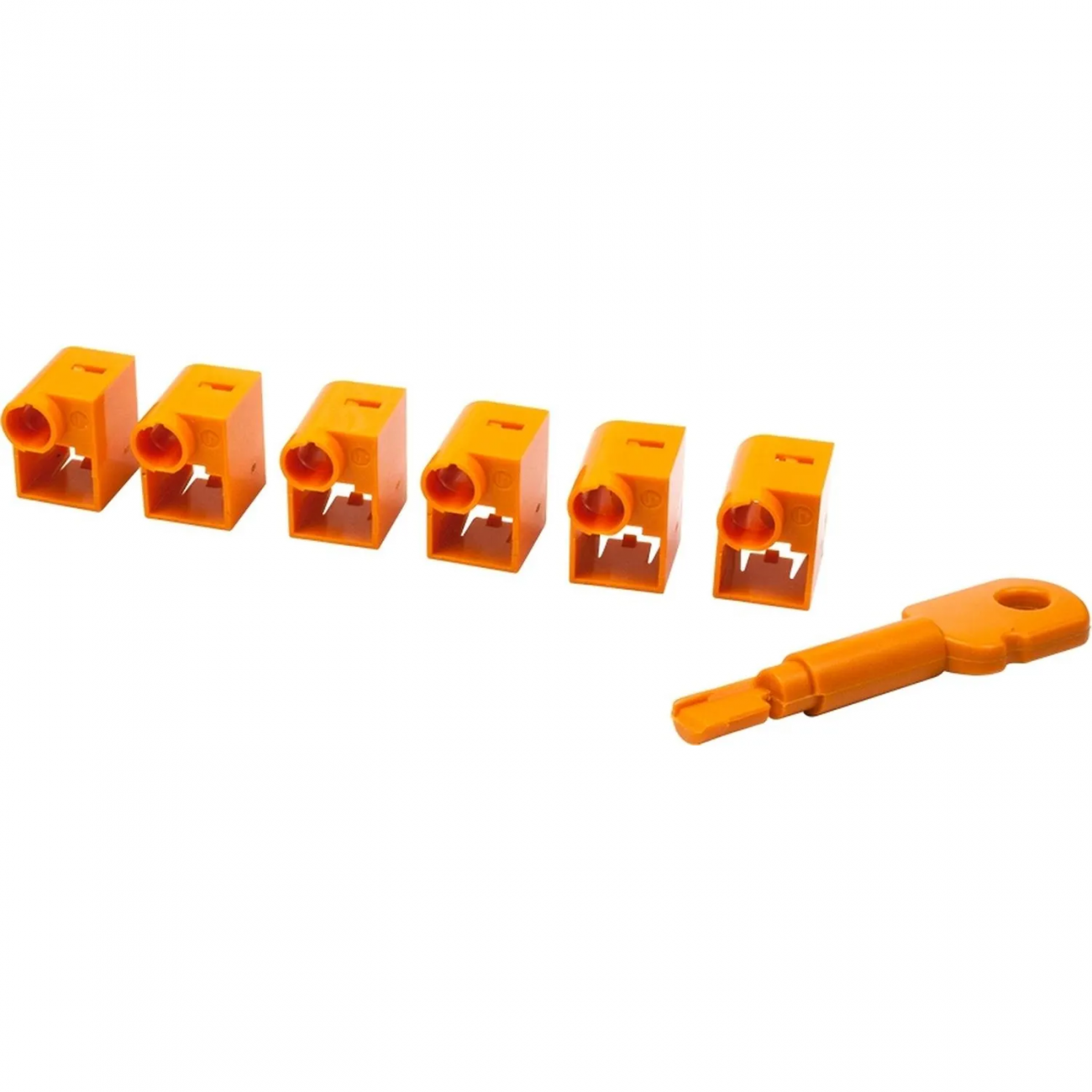 Вставка блокир-ов коннек-ра RJ-45 LANMASTER LAN-SEC45-CL-SET-OR 6шт/уп+ключ 2414400