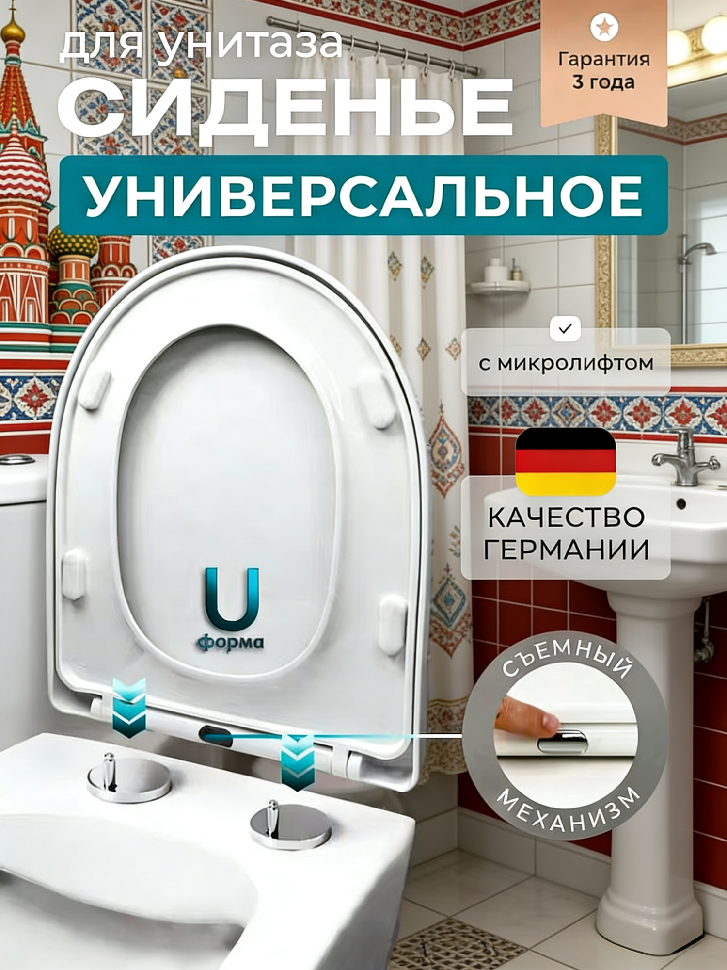 SFonte Сиденье для унитаза с микролифтом универсальное быстросъемное полипропилен