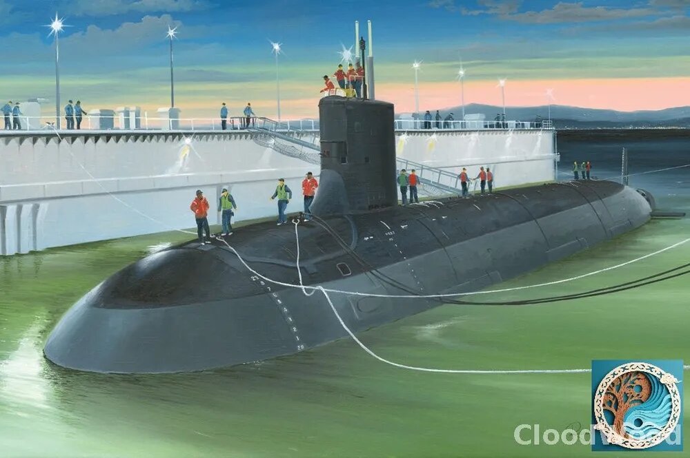 Hobbyboss 83513 1:350 , ВМС США - атомная подводная лодка "Вирджиния" Сборная модель судна