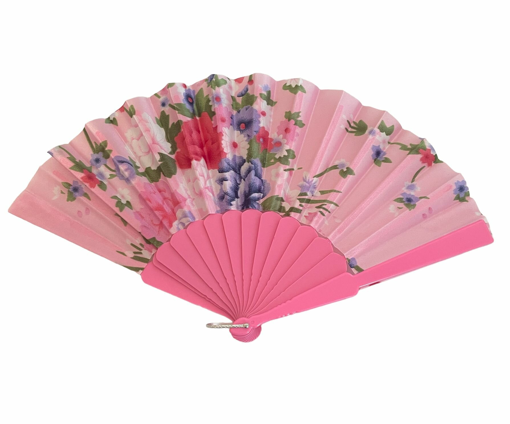 Веер "Real ikea", складной, ручной, тканевый, розовый, 23х2 см