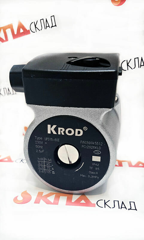 Двигатель циркуляционного насоса KROD UPS 15-60 для газовых котлов Ariston HS XC, Cares XC