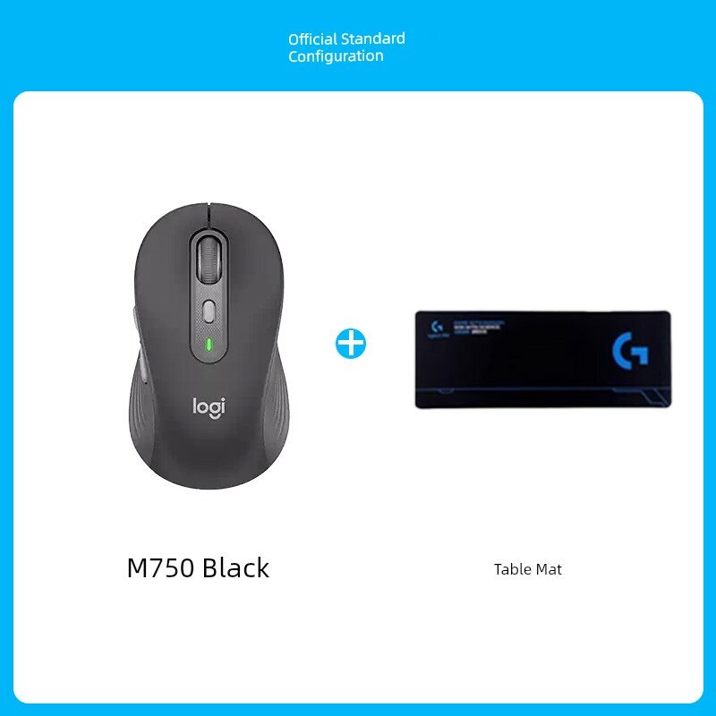 Беспроводная Bluetooth-мышь Logitech M750/L, бесшумная, для офиса, компьютера, ноутбука Apple, с адаптером-приемником.