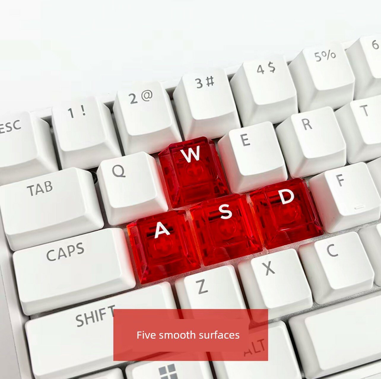 Прозрачные кейкапы для клавиатуры с гравировкой WASD, цветные кейкапы для ПК, механические кейкапы, кейкапы с