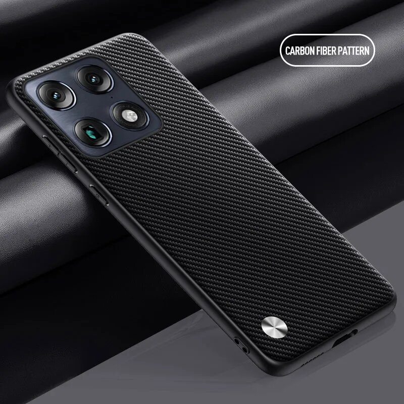 Чехол для Motorola Moto X70 Air Pro, черный, карбон