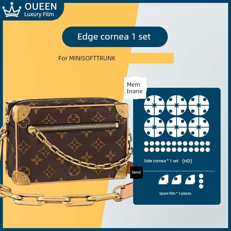 Прозрачная мини-защитная пленка для LV Mini Soft Trunk, 1 комплект, антицарапающая защита краев
