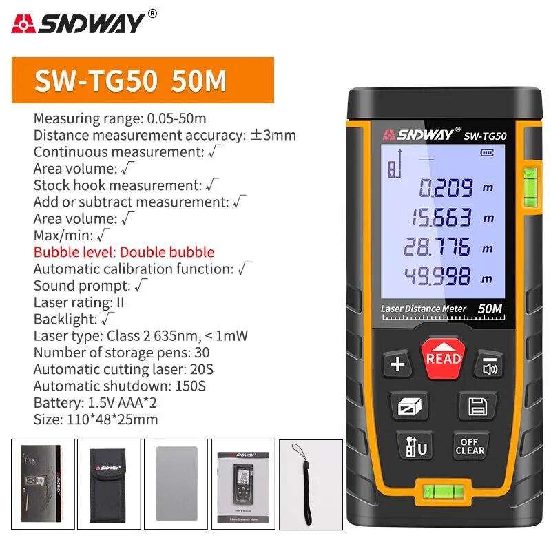 SNDWAY Лазерный уровень, нивелир Красныйлуч
