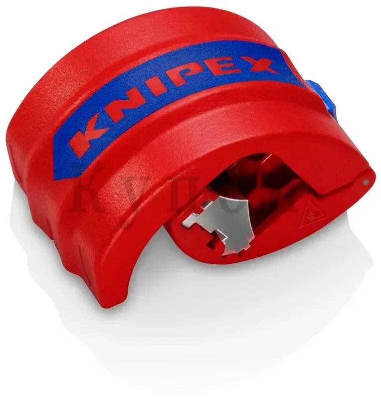 Труборез KNIPEX 90 22 10 BK для пластиковых труб и уплотнительных манжет, сталь AUS-8, красный