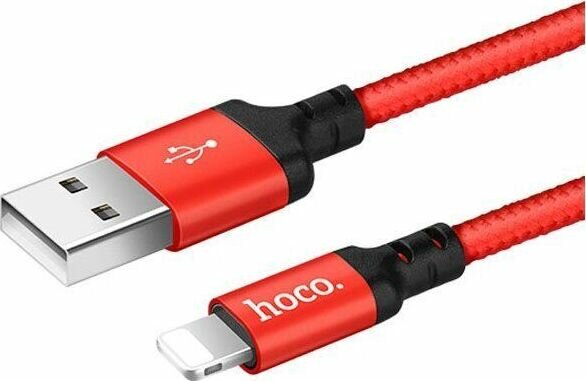 Кабель HOCO X14 USB-8 Pin 1.7A 2.0m красный/черный