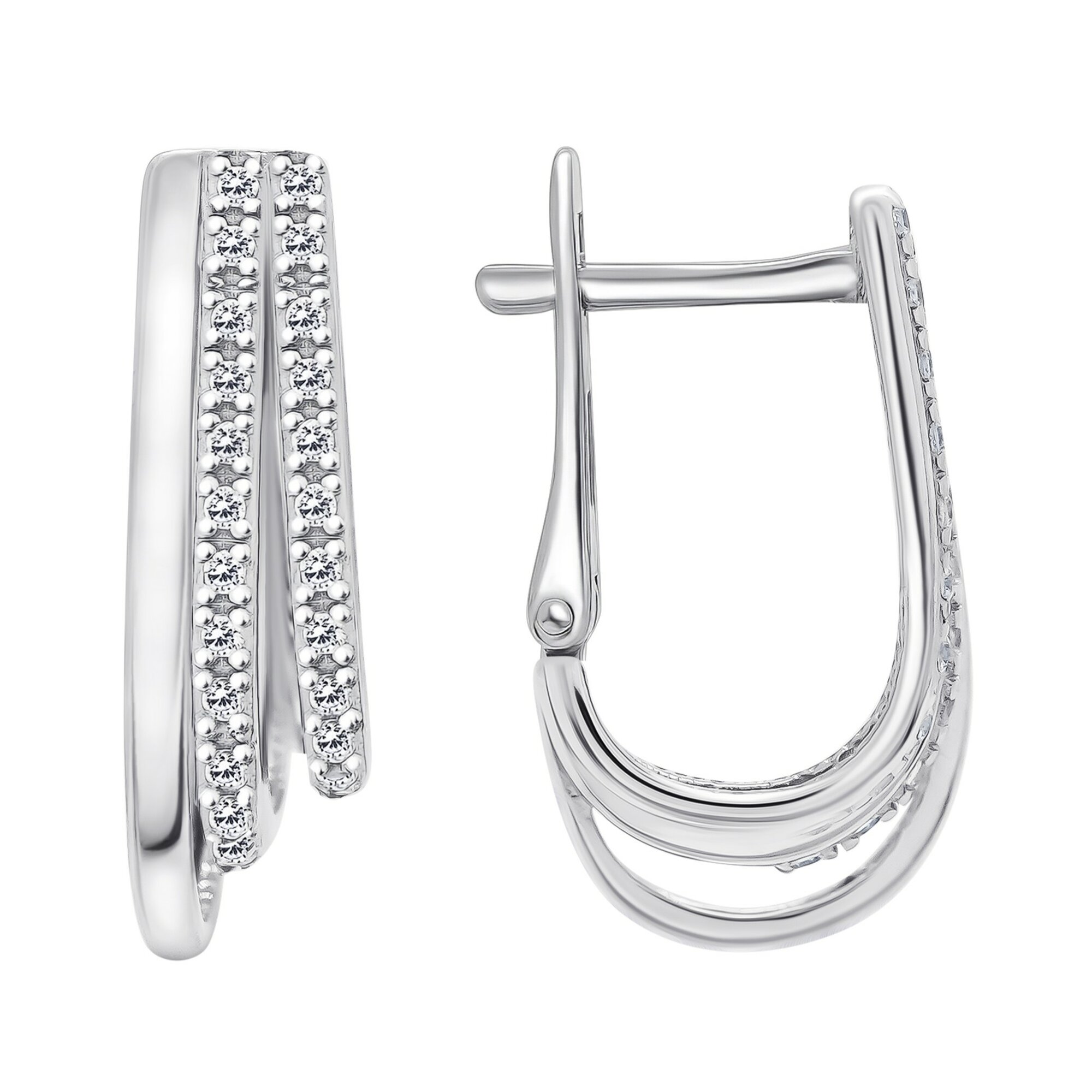Серьги Яхонт, серебро, 925 проба, фианит