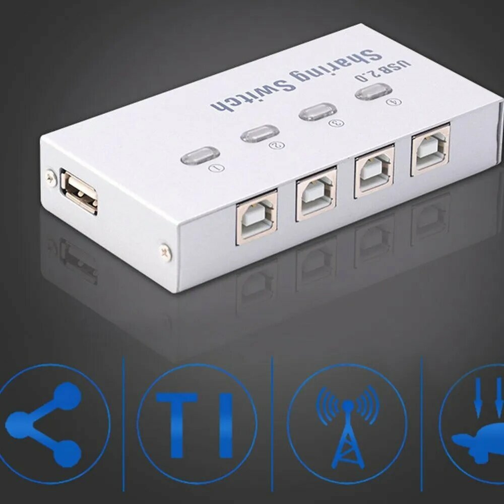 Usb 2.0 Sharing Selector, Периферийное Устройство для Обмена, Автоматическое Переключение, 1 Комплект