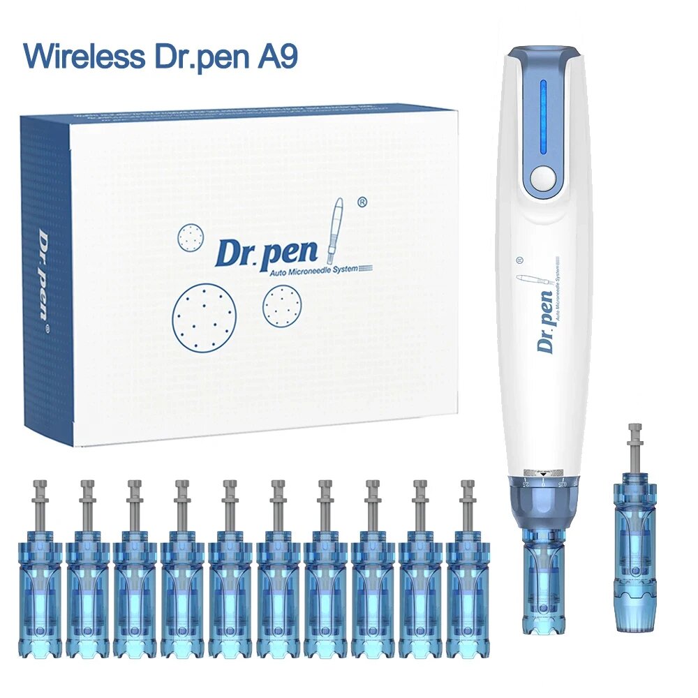 Дермапен Dr.Pen A9 беспроводной, EU plug 12pins, 10 картриджей