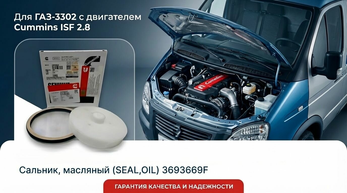 Сальник коленвала газ-3302 с двигателем Cummins ISF 2.8, задний арт 3693669F