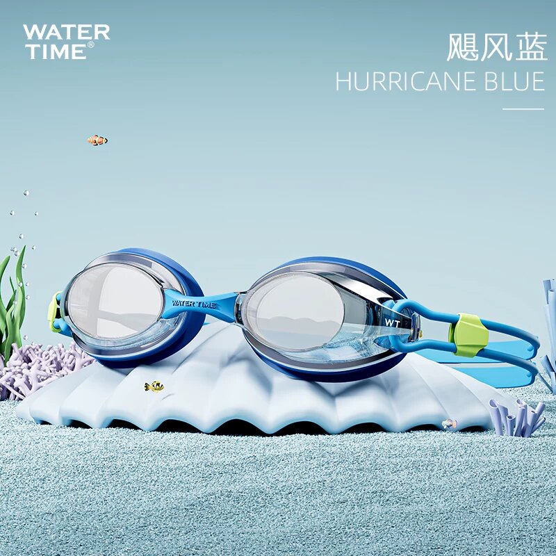 WaterTime детские плавательные очки Ураганный синий REVO противотуманное покрытие прозрачная линза для 4-15 лет