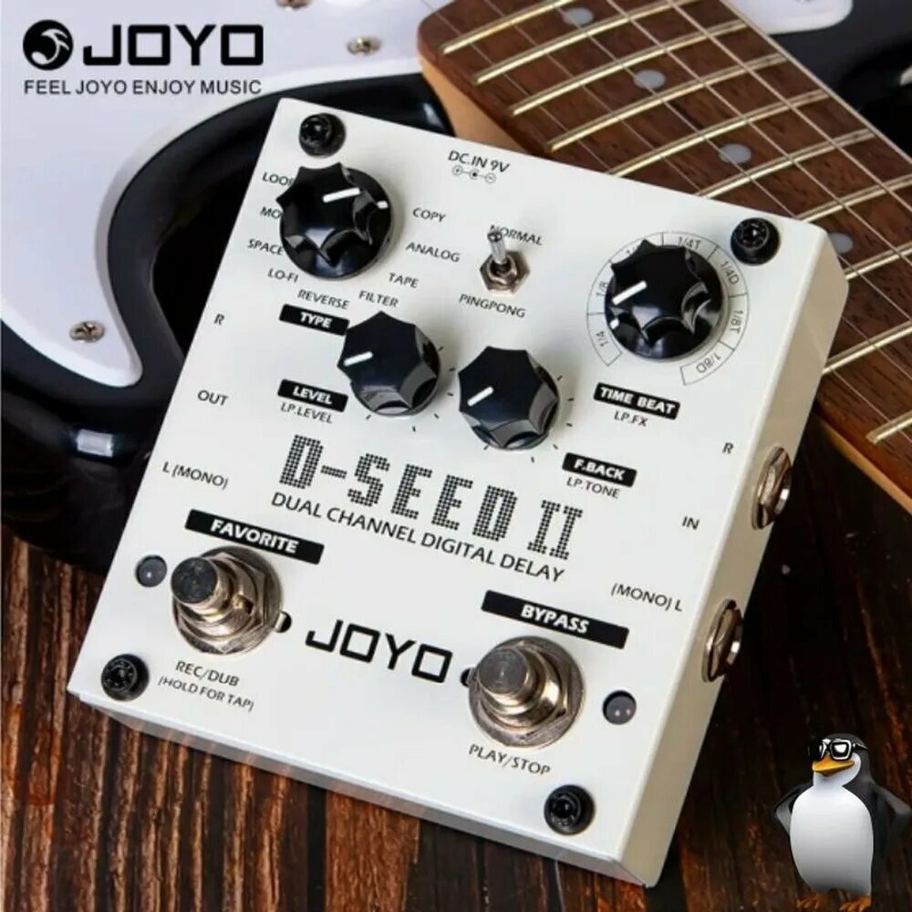 JOYO D-SEED II Двухканальная стерео педаль дилея для электрогитары с функцией циклической записи LOOP, цифровая педаль эффектов задержки