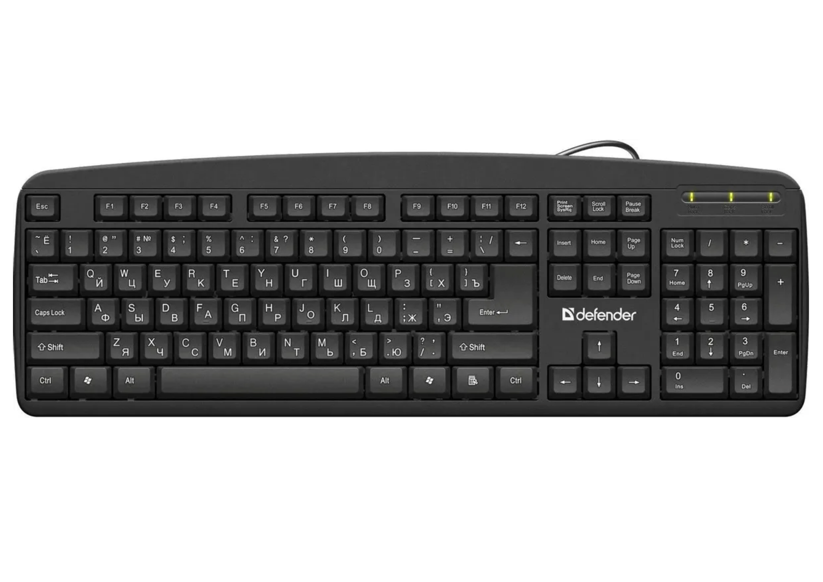 Клавиатура USB OFFICE DEFENDER HB-910 RU, чёрный (45910)