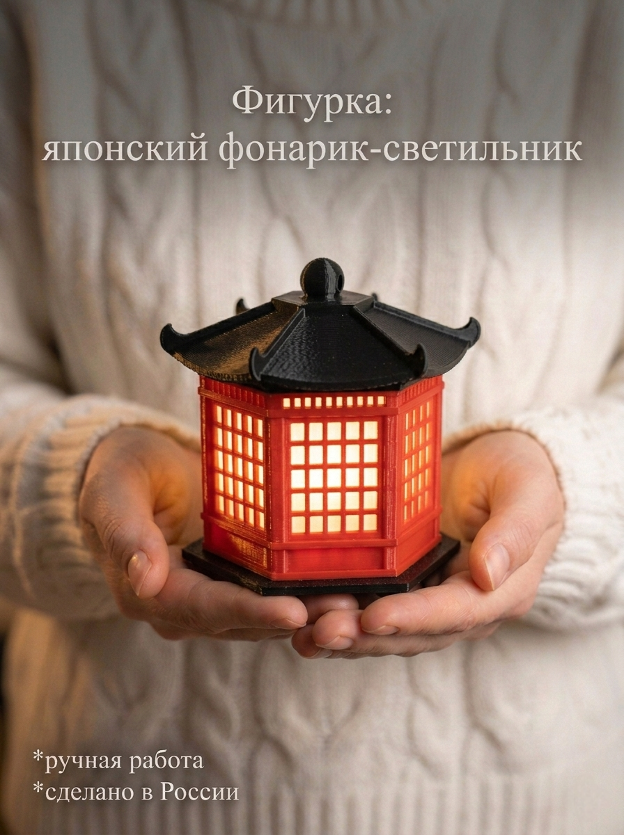 Домик-ночник светодиодный, 7х6х7 см, японский домик