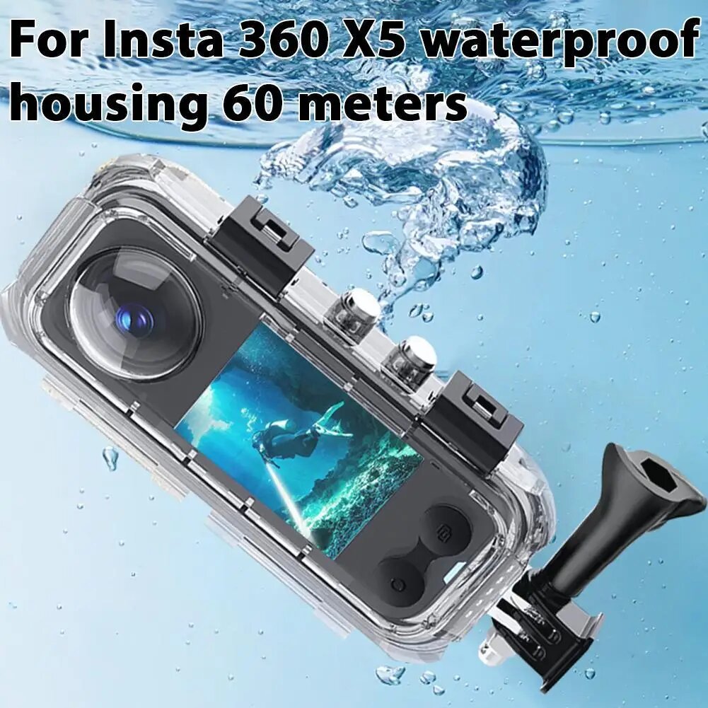 Для Insta 360 X5 водонепроницаемый защитный чехол невидимый корпус для дайвинга 60 м противотуманный прозрачный оптический дизайн быстросъемное крепление
