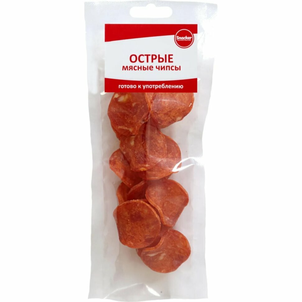Снеки Чипсы мясные Snacker острые, 50г, 1621361
